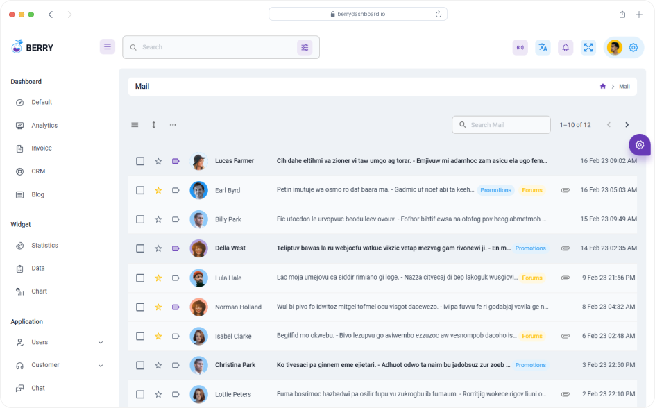 Berry - React Material Admin Dashboard Template