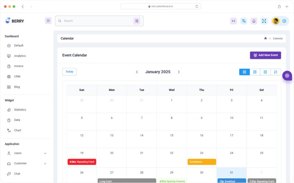 Berry - React Material Admin Dashboard Template